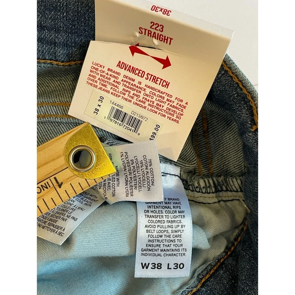 Lucky Brand | Jeans | New Lucky Brand 223 Straight Jeans Mens 38x3 Blue ...